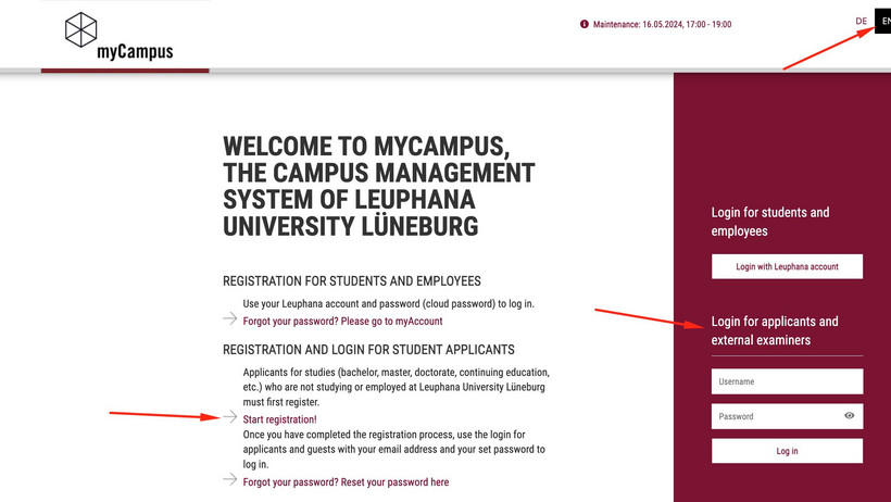 Support for myCampus | Leuphana